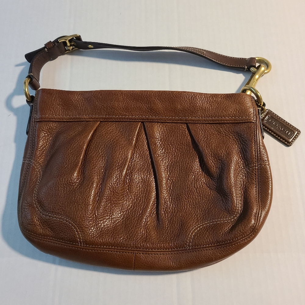 Coach Hampton 12917 Brown Pebbled Leather Bag - Gem